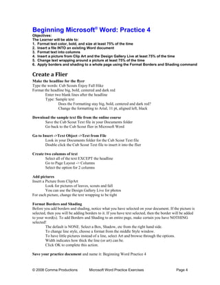 Word beginning practice activities | DOC