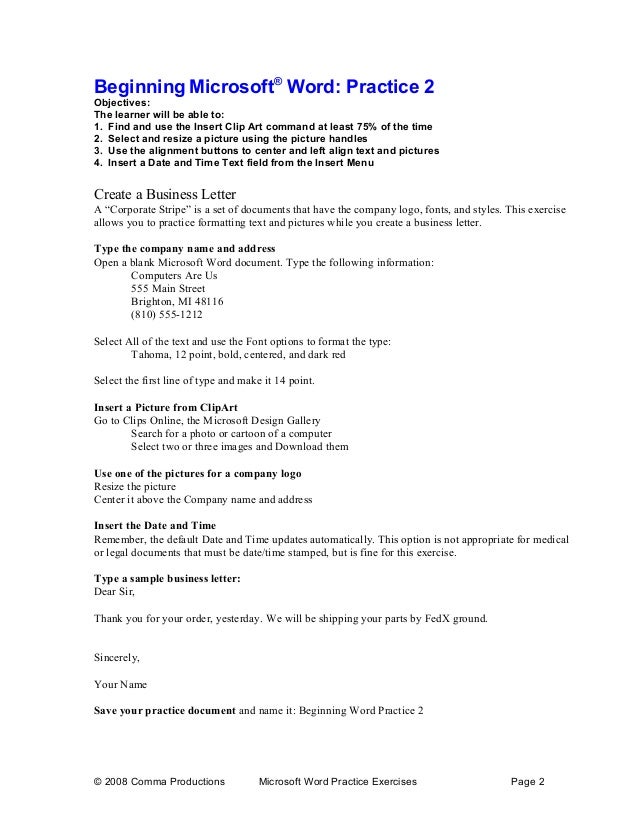 Word beginning practice activities