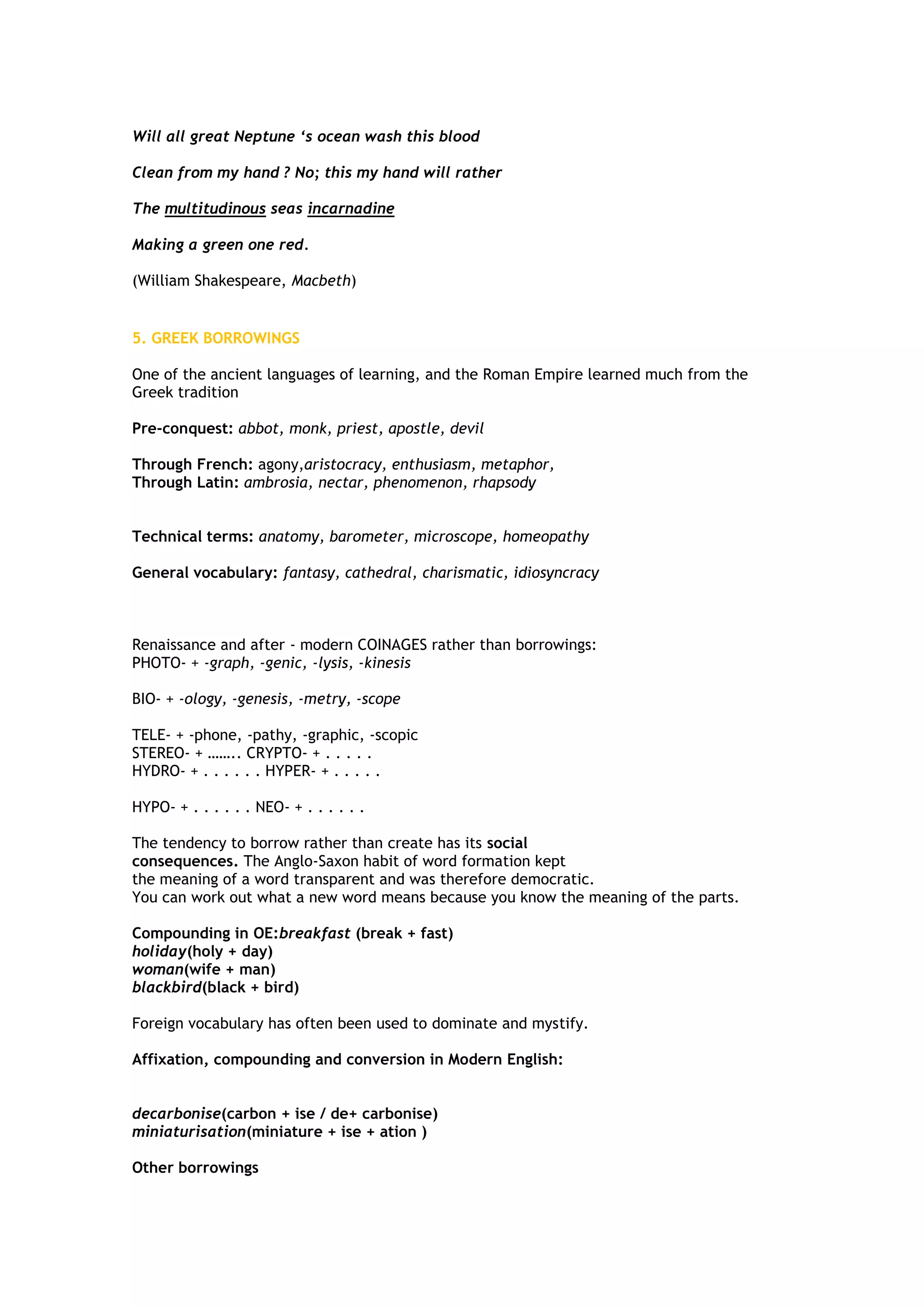 Word borrowings in english | DOCX