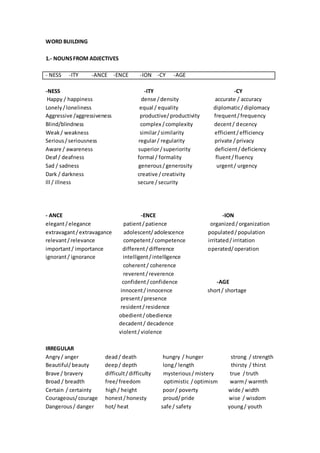 Word building 1 | PDF