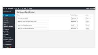 WordCamp Ann Arbor 2015 Introduction to Backbone + WP REST API | PPT