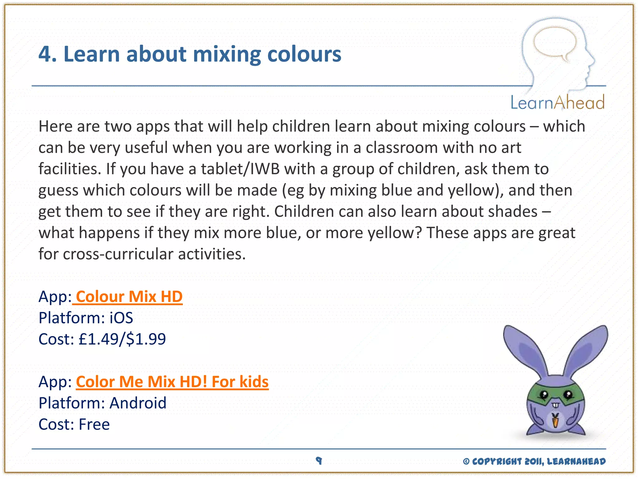 5 ideas for teaching colours using apps and mobile devices | PPT