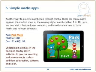 5 ideas for teaching numbers 1 - 10 using apps and mobile devices | PPTX
