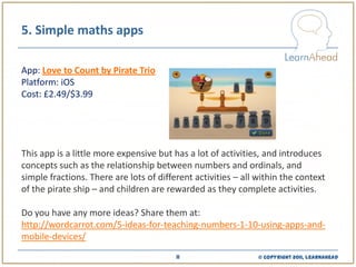 5 ideas for teaching numbers 1 - 10 using apps and mobile devices | PPTX