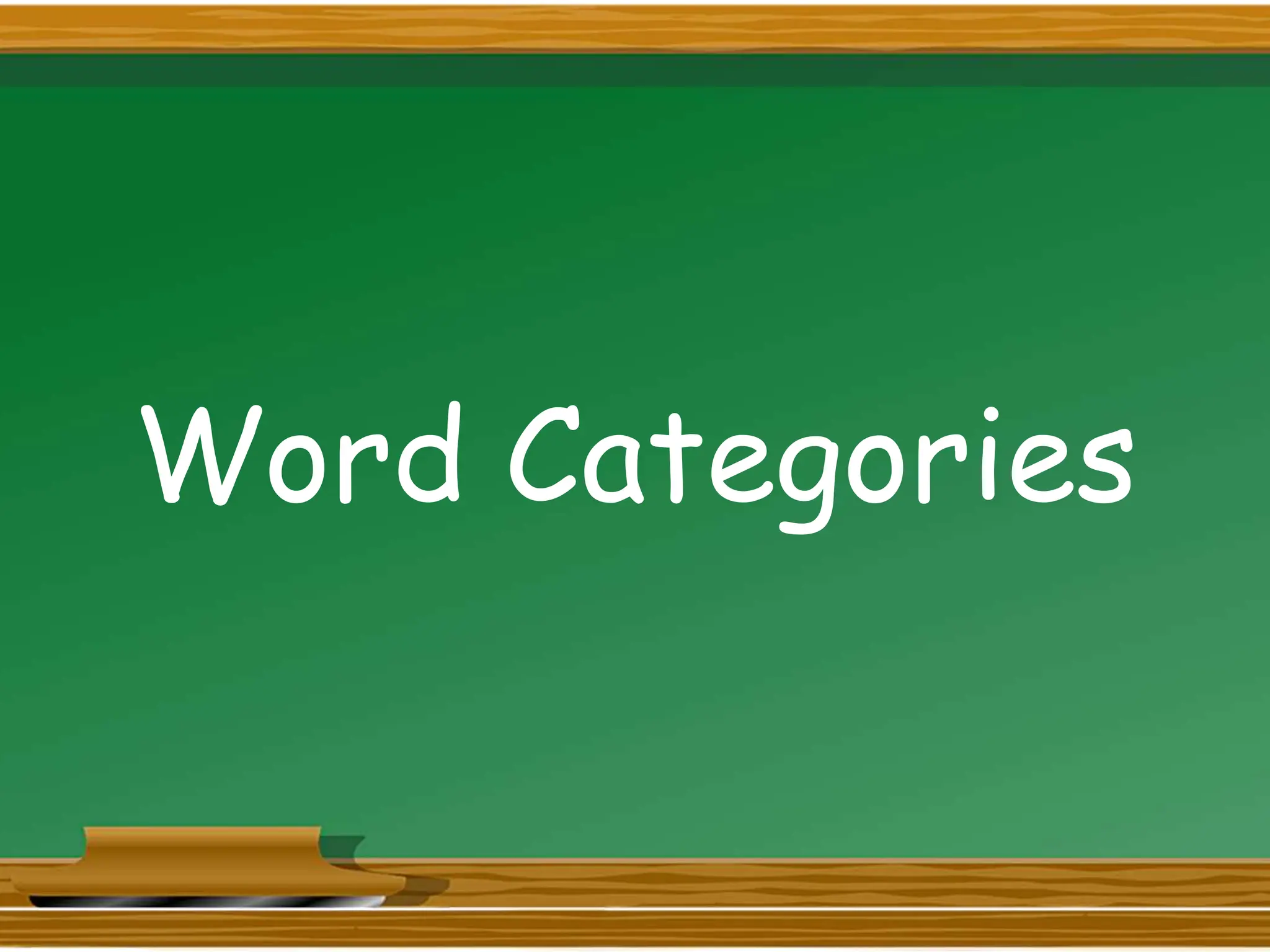 Word Categories - Clasificación de Palabras | PPTX
