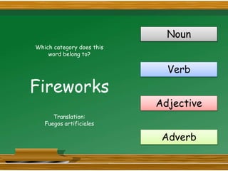 Word Categories - Clasificación de Palabras | PPTX