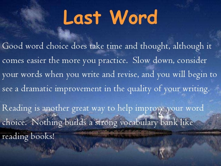 Word Choice word-choice