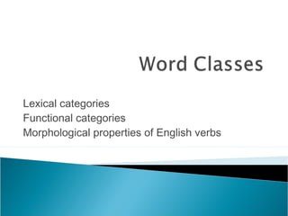 Word Class in English | PPT