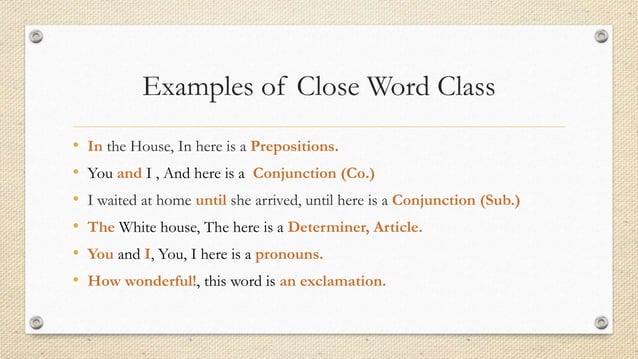 Word class | PPT