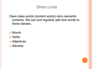 Word classes | PPTX