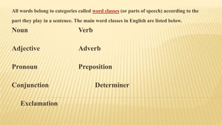 Word classes | PPTX