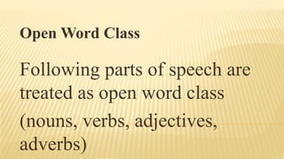 Word classes | PPTX