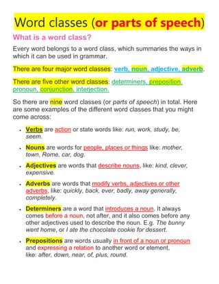 Word classes / Part of speech | PDF