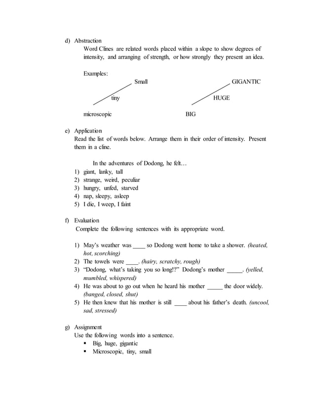 Word cline lesson plan | DOCX