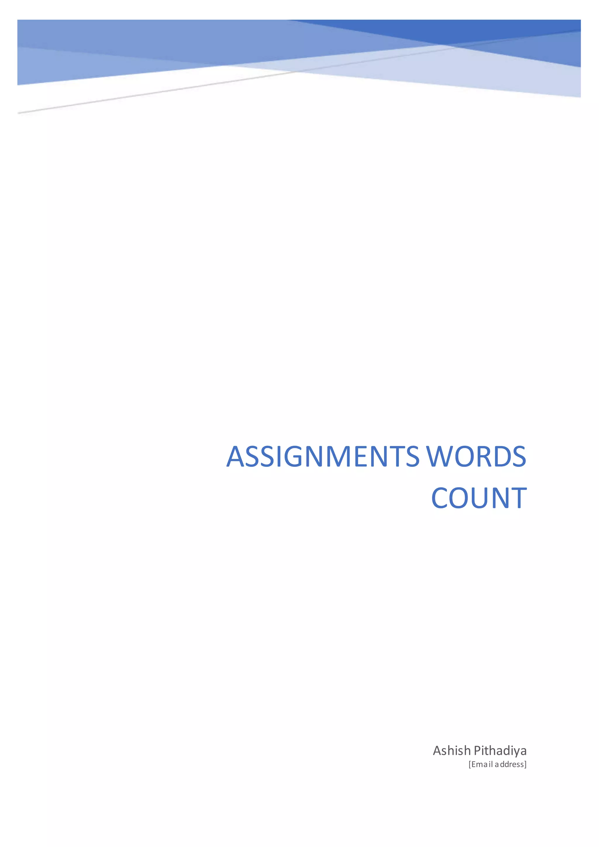 Word count assignment | PDF