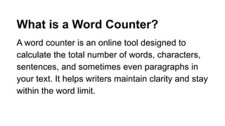 Enhance Your Writing with Powerful Word Counter Tools | PPT