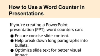 Enhance Your Writing with Powerful Word Counter Tools | PPT