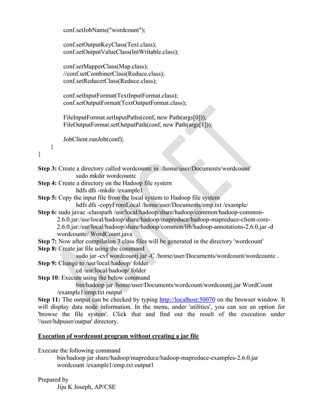 Word Count Program Execution Steps In Hadoop Pdf 5272