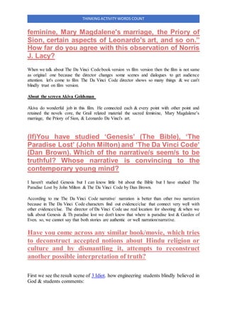 thinking activity | DOCX