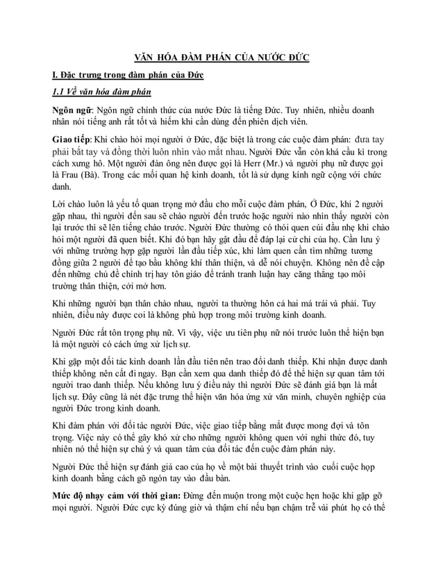 Word Đàm phán thương mại với người Đức | DOCX