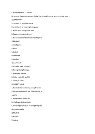 Word Definition to teach adjectives about people and their ...