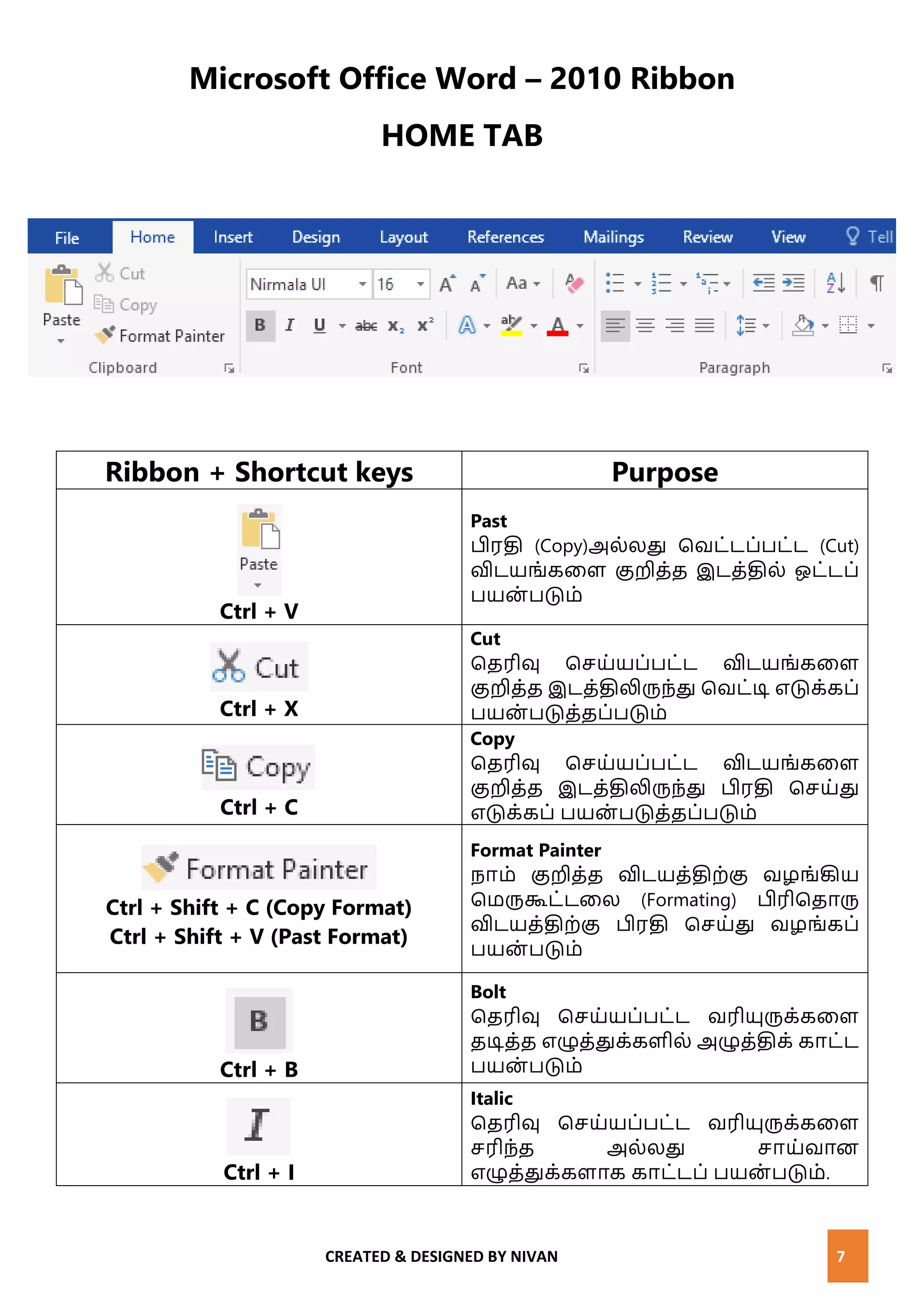 Word, excel, and power point tutorial in Tamil | PDF