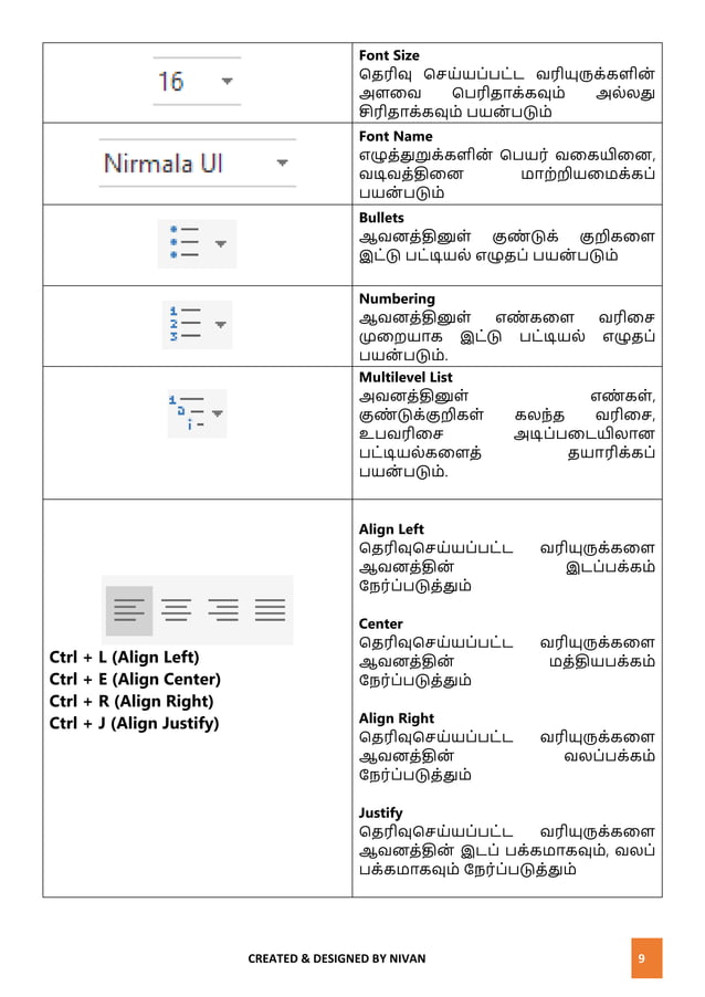 Word, excel, and power point tutorial in Tamil | PDF