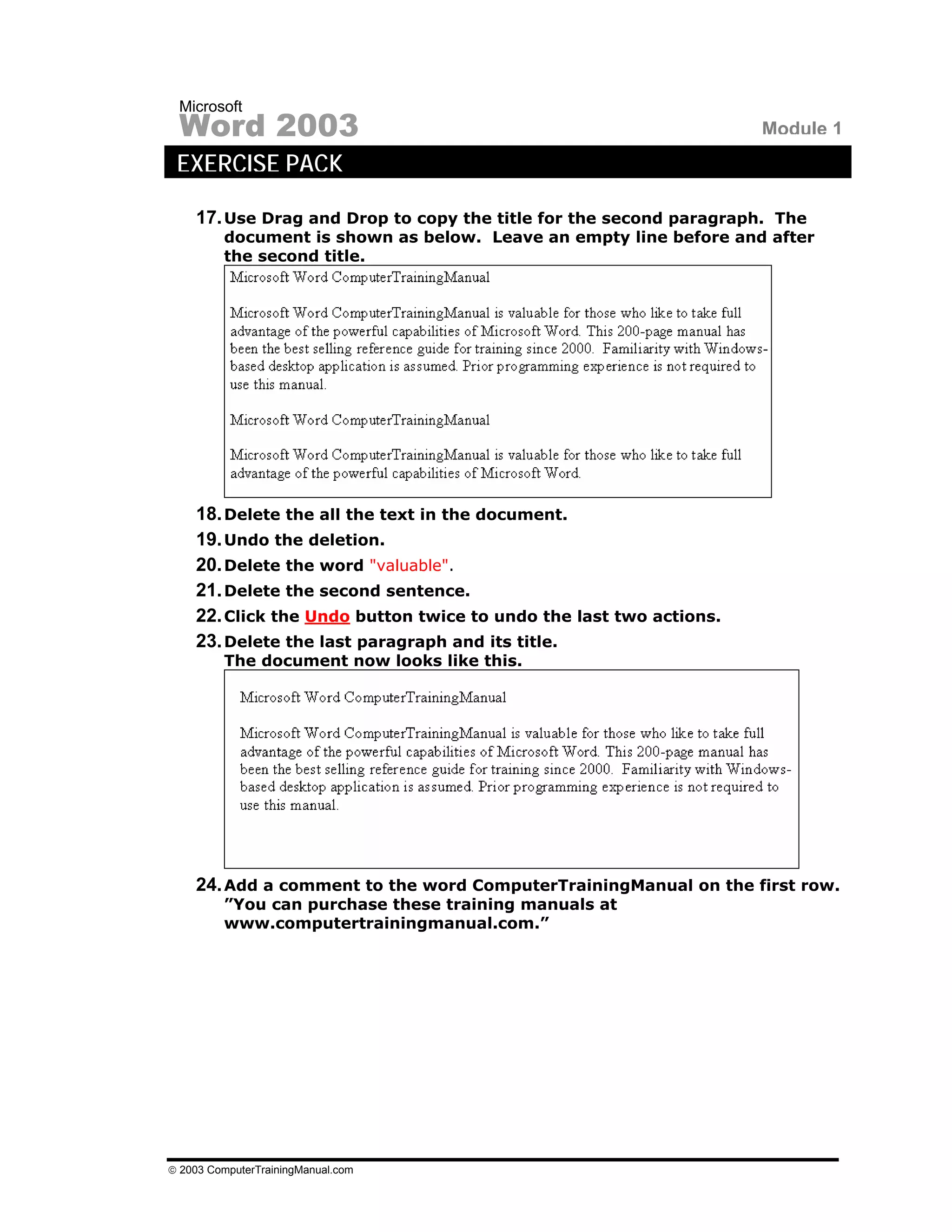 Word exercises (1) | PDF