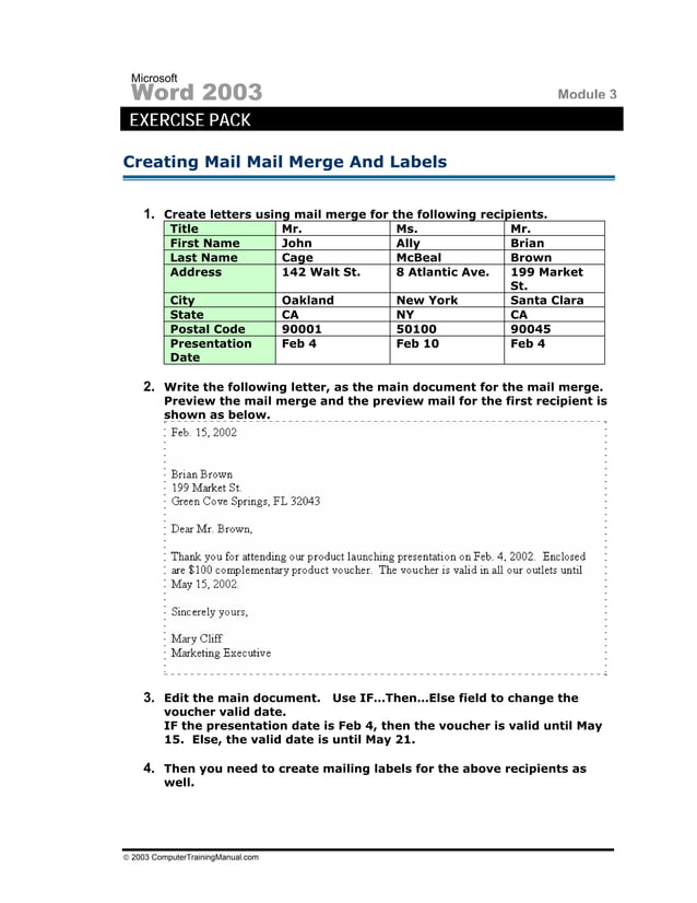 Word exercises (1) | PDF