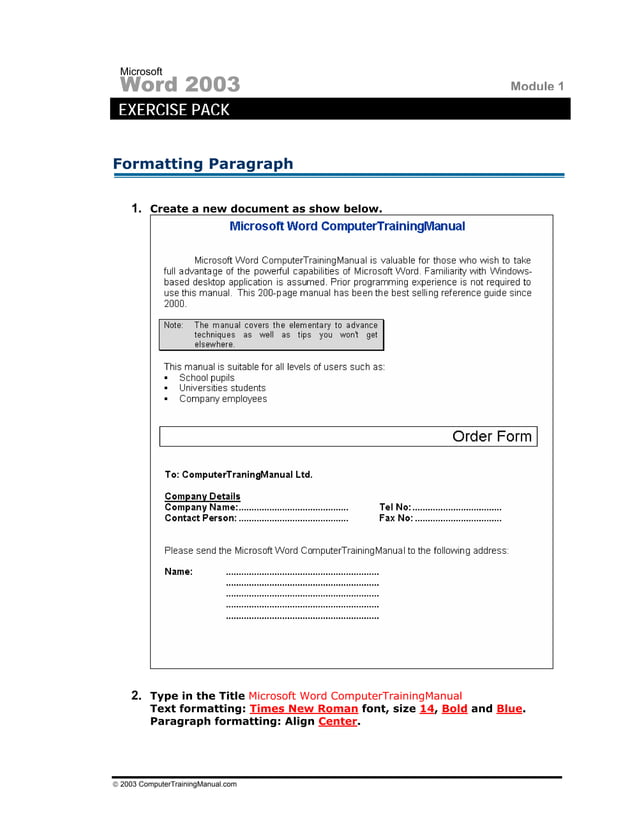 Word exercises (1) | PDF
