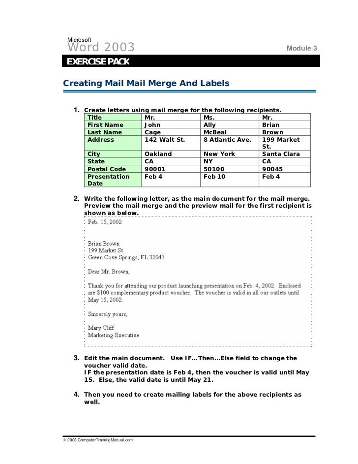 Microsoft Word 2010 Tutorial Exercises Ferexplorer