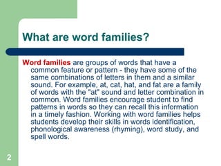 Word Families & Rhyming Words 3 | PPT