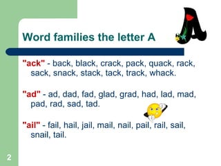Word Families & Rhyming Words | PPT