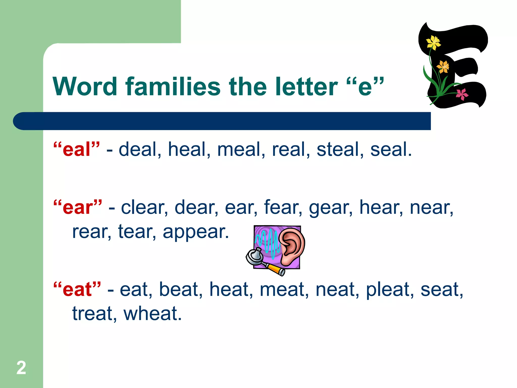 Word Families & Rhyming Words 2 | PPT