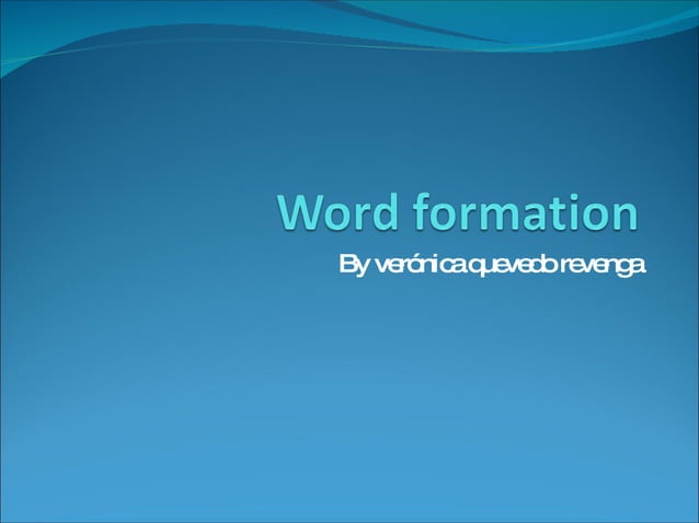 Word Formation | PPT