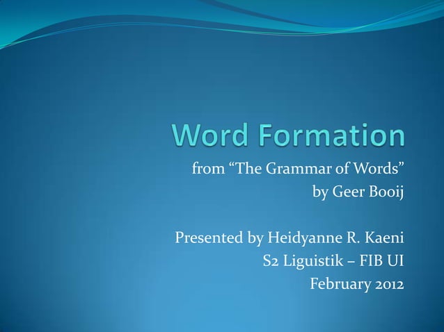 Word formation | PPT