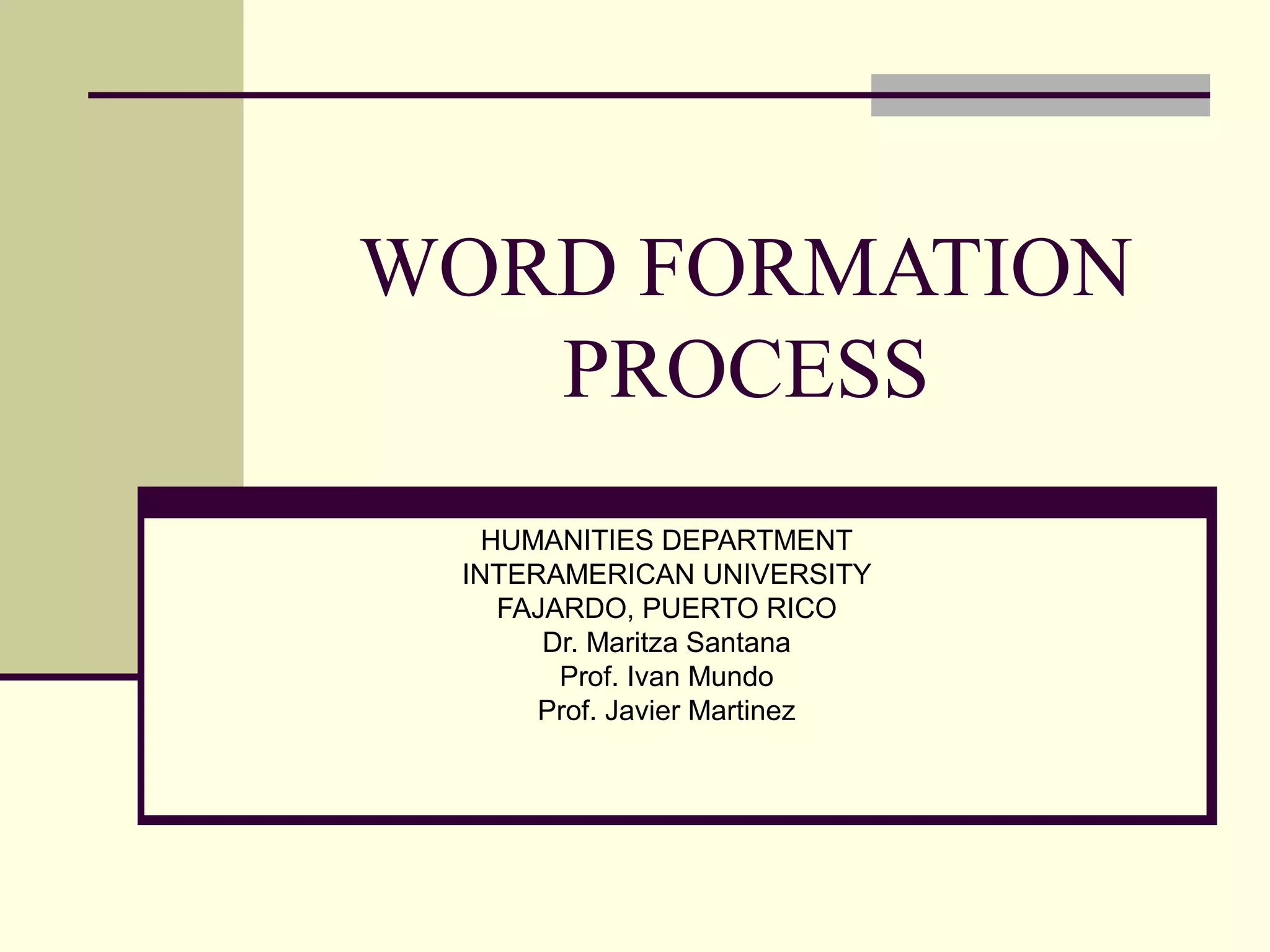 Word formation | PPT
