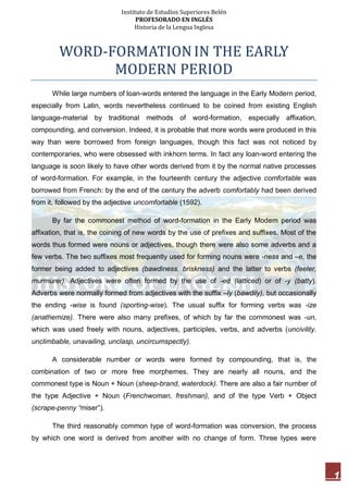 Word formation in the Early Modern Period | PDF
