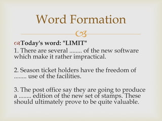 Use of English exercises Upper Intermediate ESL | PPTX