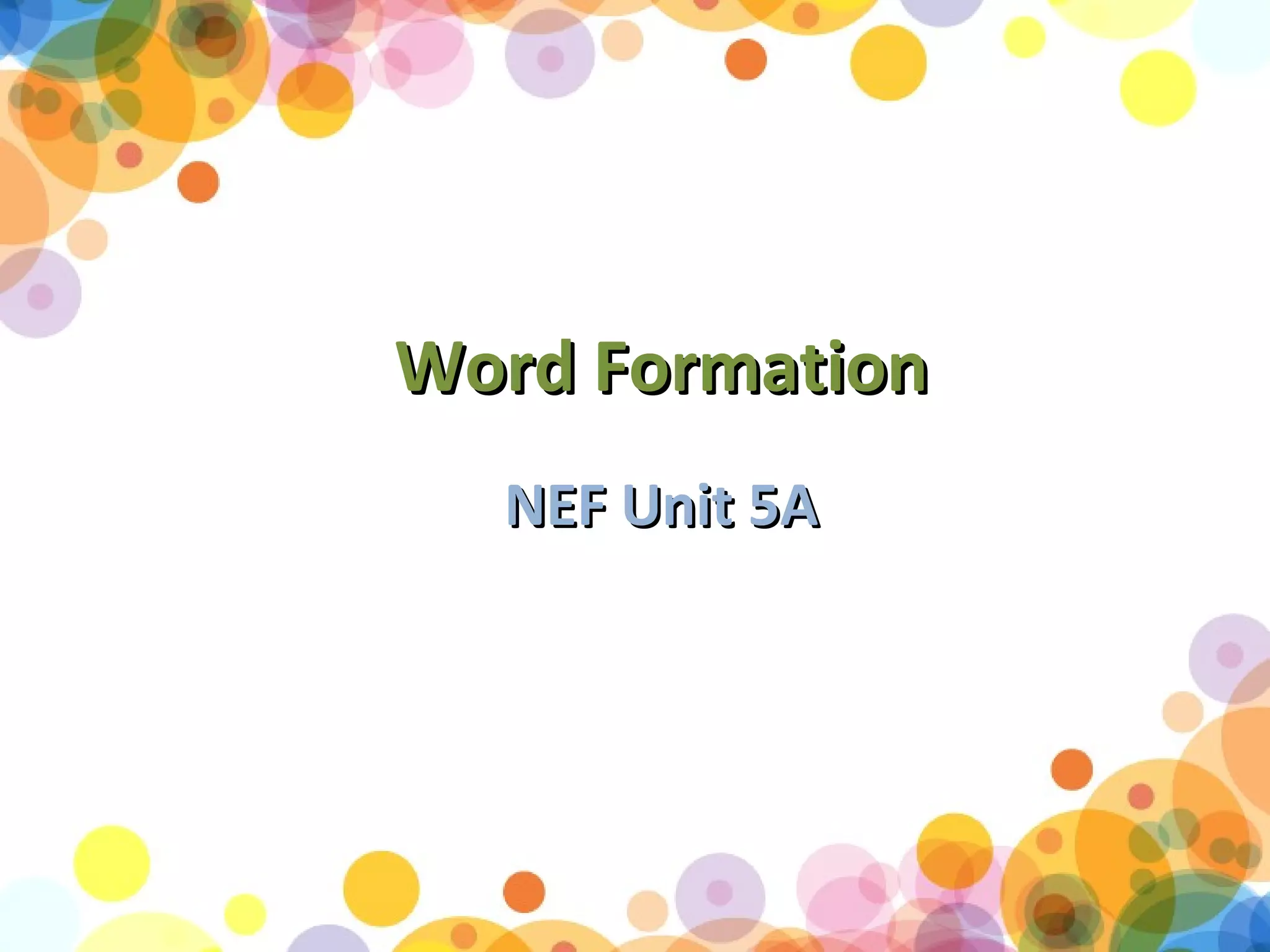 Word formation in English | PPT