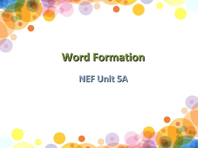 Word formation in English | PPT