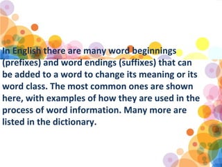 Word formation in English | PPT