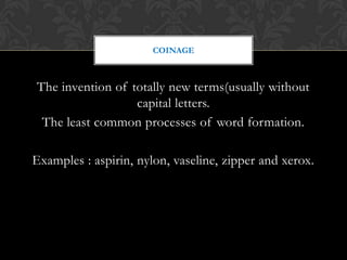 Word formation | PPTX | Chemistry | Science