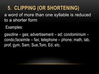 Word formation | PPTX | Chemistry | Science
