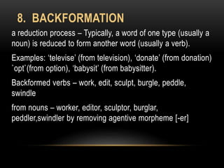 Word formation | PPTX | Chemistry | Science