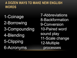 Word formation | PPTX | Chemistry | Science
