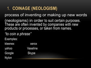 Word formation | PPTX | Chemistry | Science