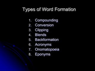 Word formation | PPT
