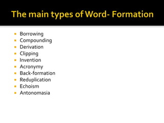 Word Formation | PPT