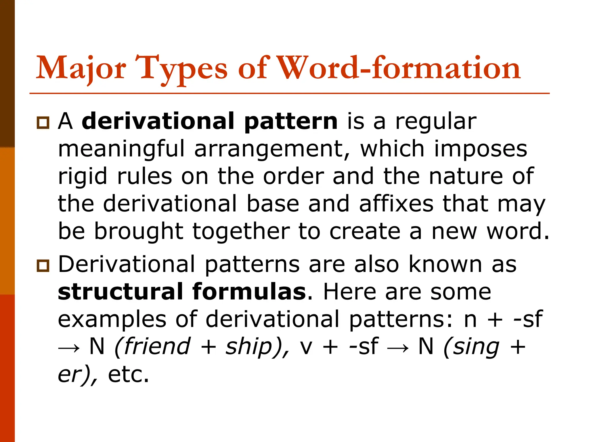 Word formation processes_Types of Forming Words. General Issues Major ...